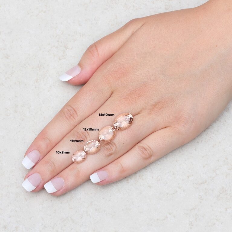 Genuine Oval Peachy Pink Morganites Sizes 20x15mm - 11x9mm ⋆ Laurie Sarah
