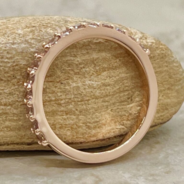 Half Eternity Morganite Band with Round Peachy Pink Stones ⋆ Laurie Sarah