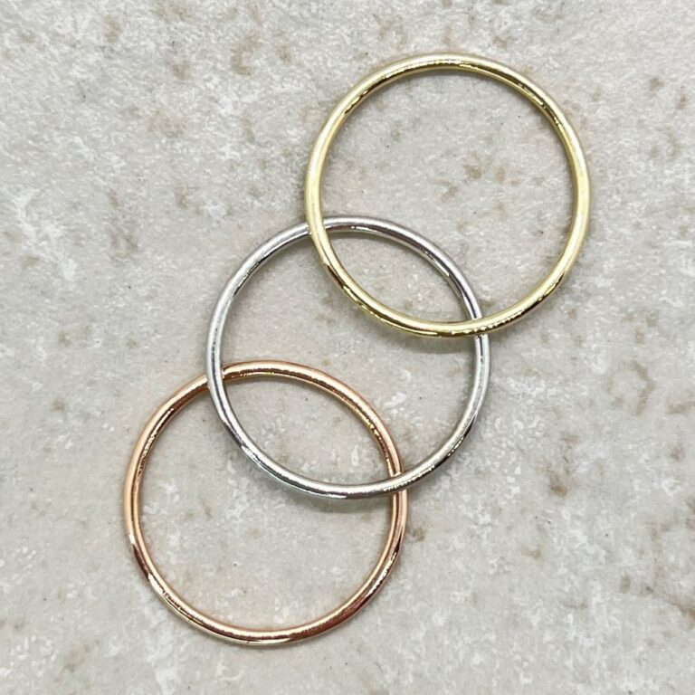 1mm Wide Thin Stacking Band, Super Cute Plain Ring with Rounded Finish ...