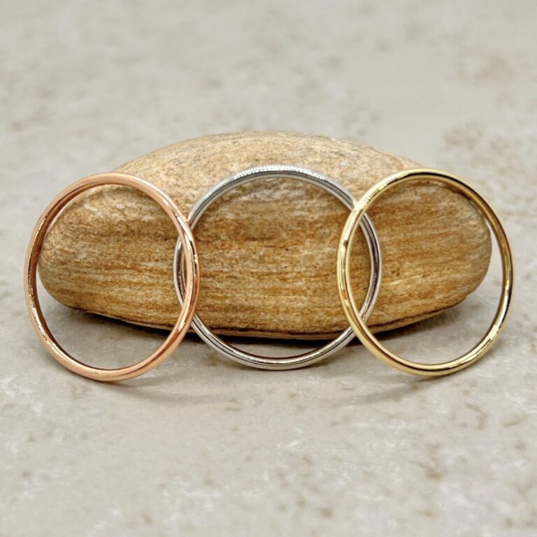 1mm Wide Thin Stacking Band, Super Cute Plain Ring with Rounded Finish ⋆ Laurie Sarah