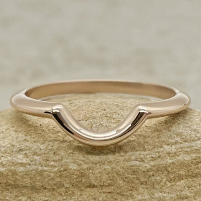 Plain Wedding Band with Contoured, Rounded Tube Shank Lily Collection ⋆ ...